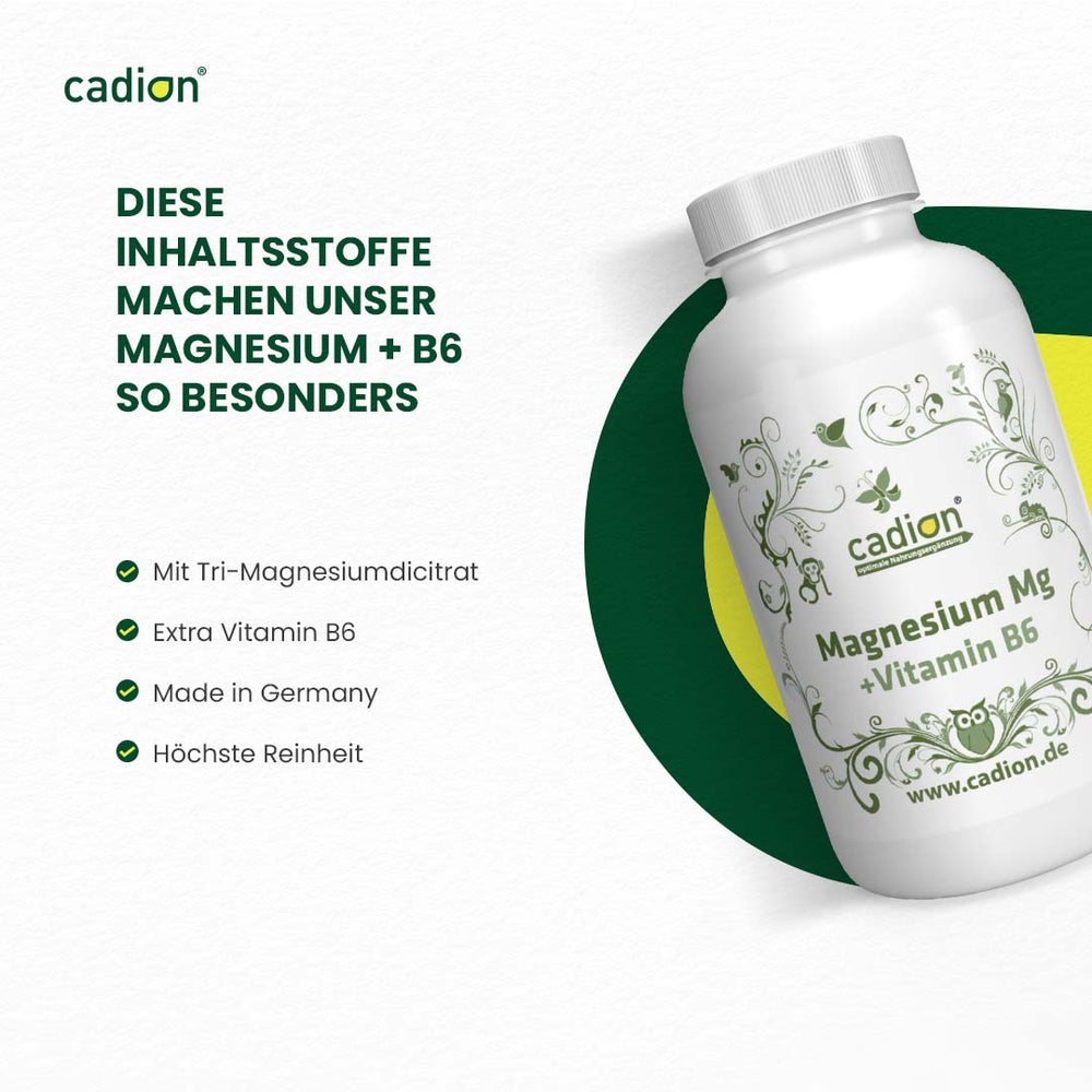 Magnesium + Vitamin B6 (270 Stück) – Cadion