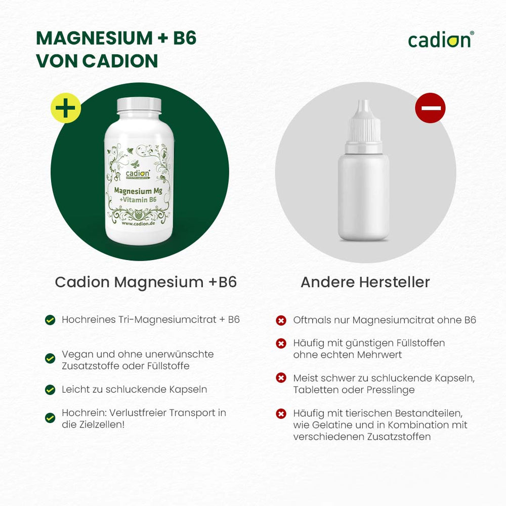 Magnesium + Vitamin B6 (270 Stück) – Cadion